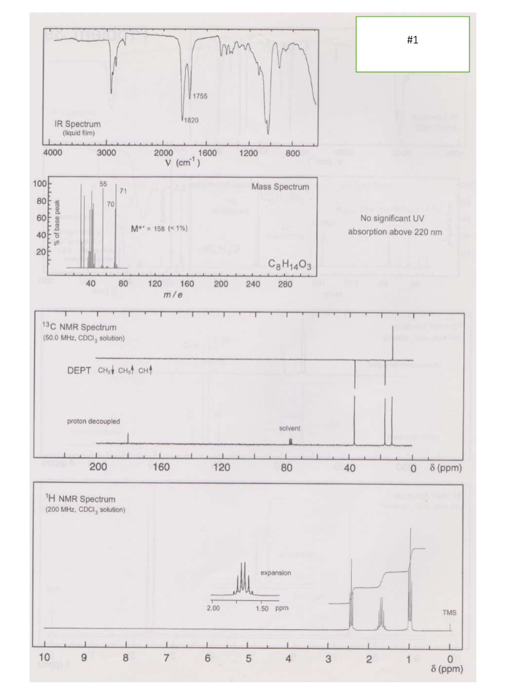 Solved Draw the structure of C8H14O3 based on the | Chegg.com