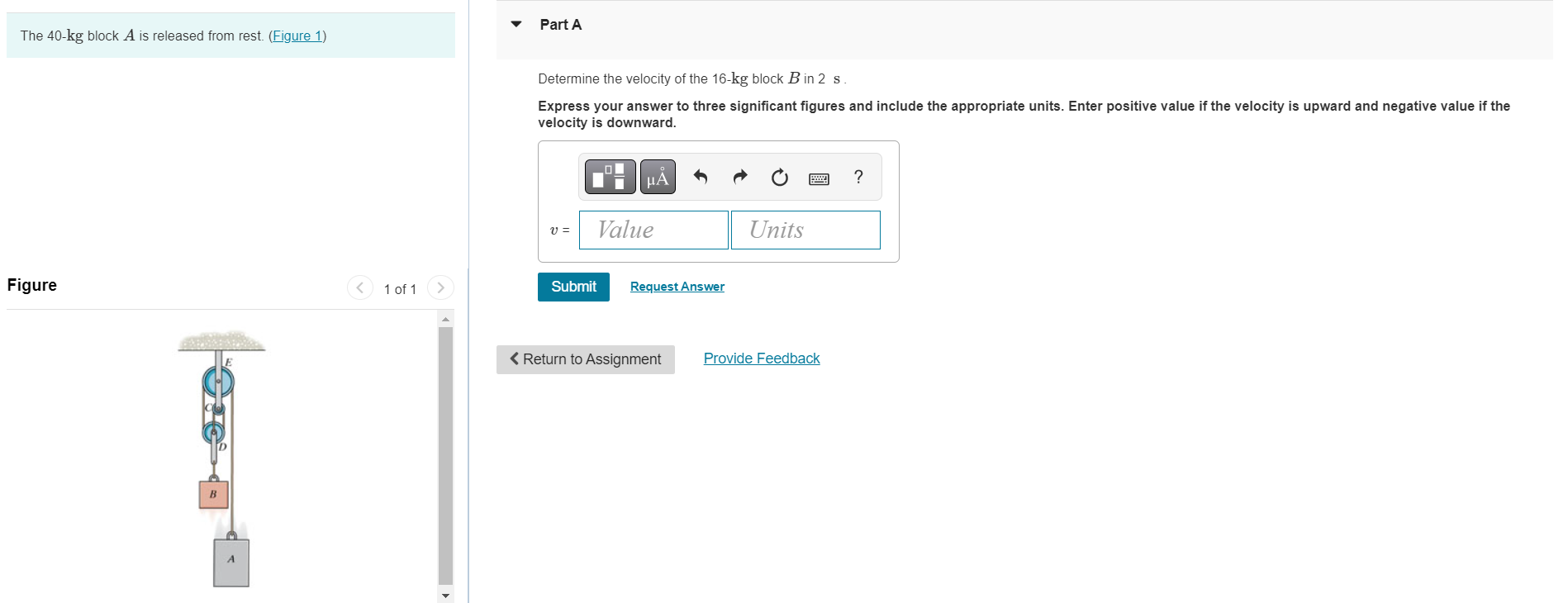 Solved The 40-kg block A is released from rest. (Figure 1) | Chegg.com