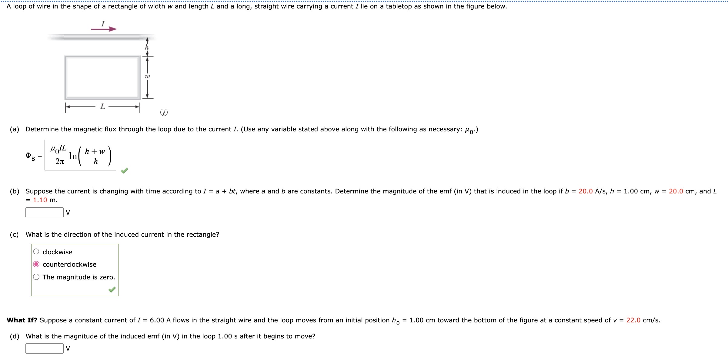 Solved A loop of ﻿wire in ﻿the shape of ﻿a rectangle of | Chegg.com