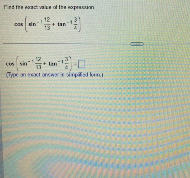 Solved Find the exact value of the | Chegg.com