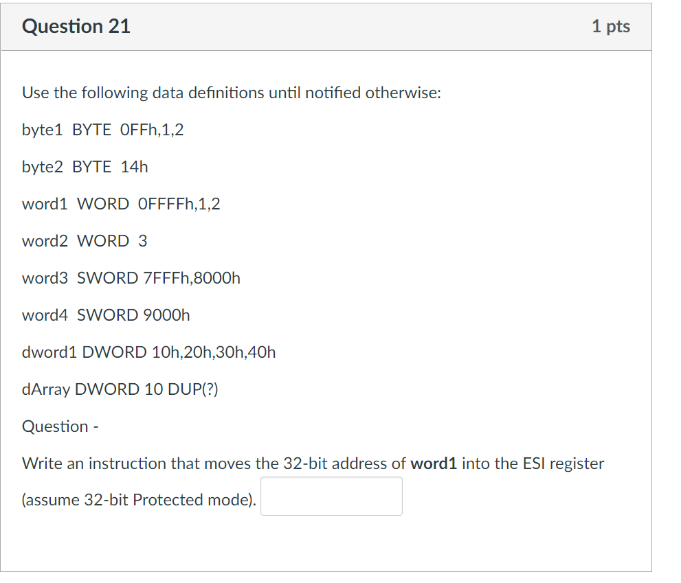 Solved Use the following data definitions until notified | Chegg.com