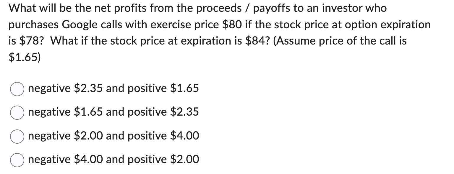 Solved What will be the net profits from the proceeds / | Chegg.com