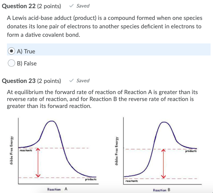 Solved Question 22 (2 points) Saved A Lewis acid-base adduct | Chegg.com