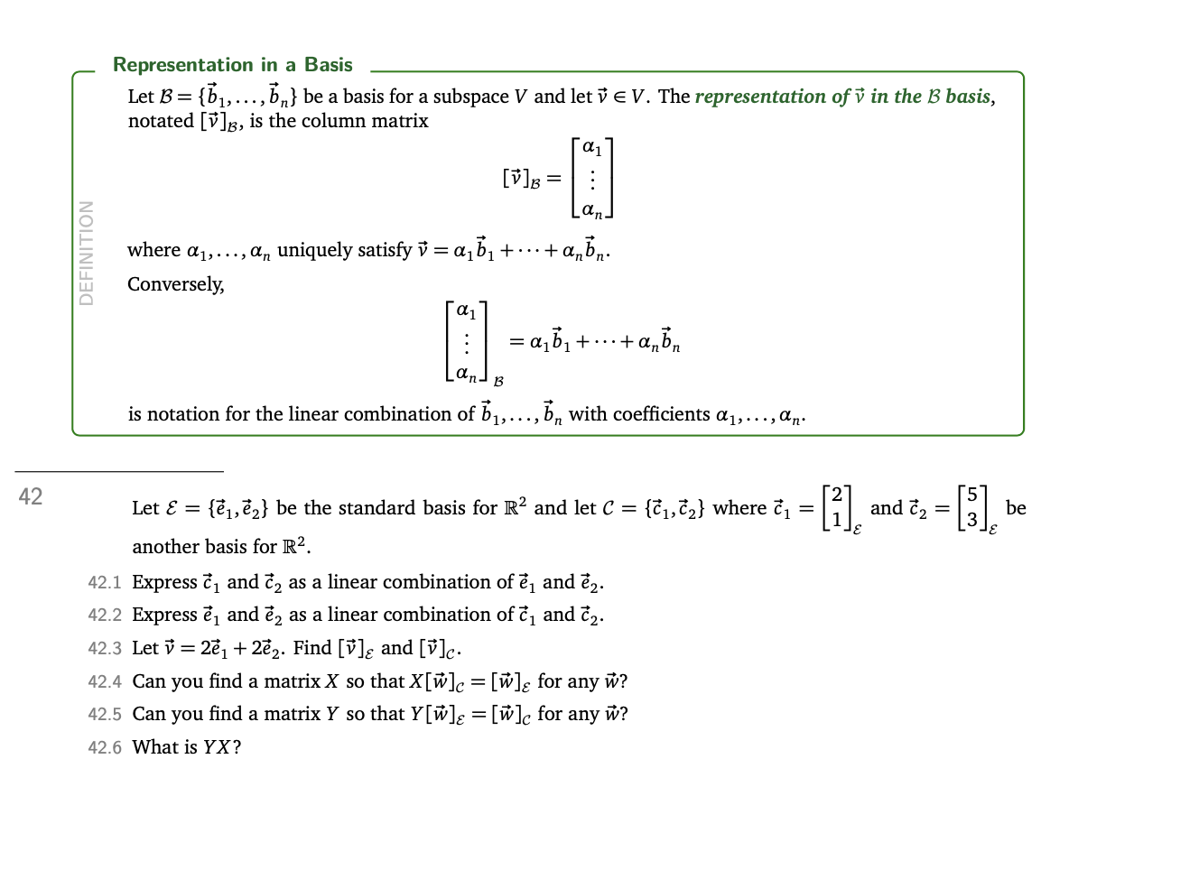 Solved Representation in a Basis Let B={b1,…,bn} be a basis | Chegg.com