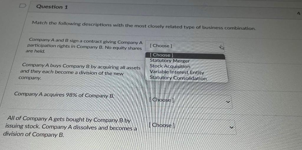 Solved Match the following descriptions with the most | Chegg.com