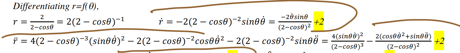 Solved Please explain how the derivative of r double dot is | Chegg.com