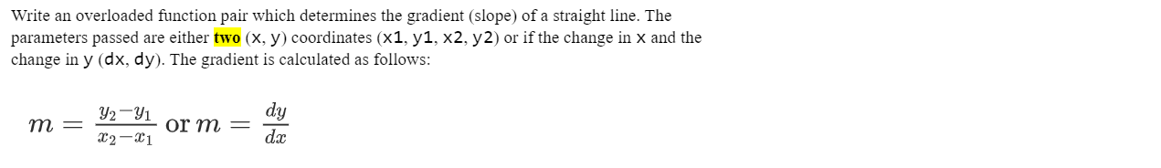Solved Write an overloaded function pair which determines | Chegg.com