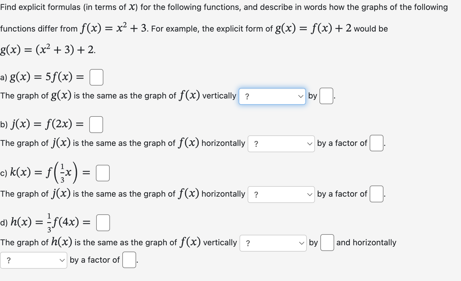 Solved Find explicit formulas (in terms of x ) ﻿for the | Chegg.com