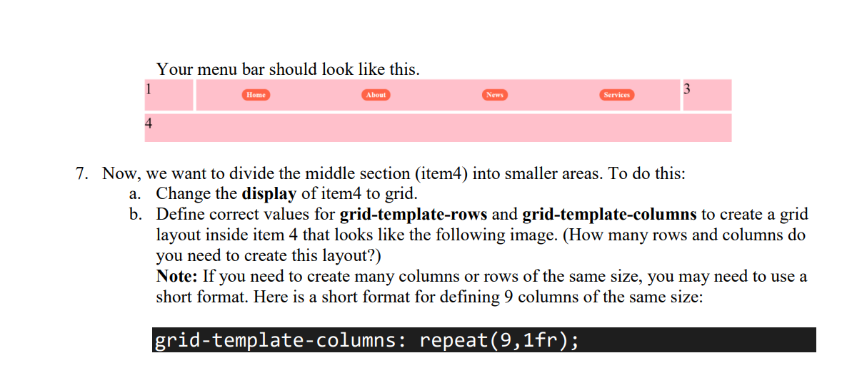 Solved a. Using CSS Flexbox, modify the menu bar to look | Chegg.com