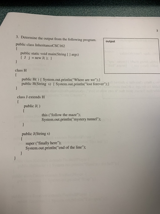 Solved 3. Determine the output from the following program. | Chegg.com
