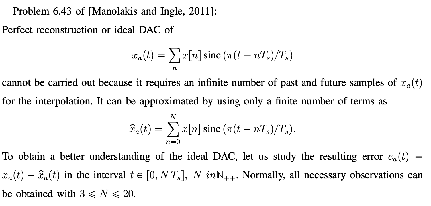 Solved Problem 6.43 of [Manolakis and Ingle, 2011]: Perfect | Chegg.com