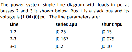 Solved Resolve the slack bus power and power loss at line 31 | Chegg.com