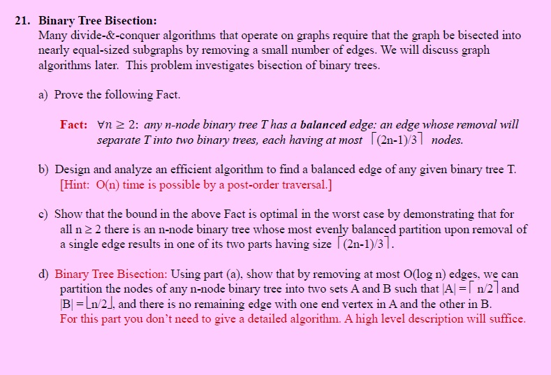21 Binary Tree Bisection Many Divide And Conquer