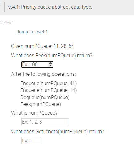 Solved 9.4.1: Priority queue abstract data type. 2.qx3zqy7 | Chegg.com
