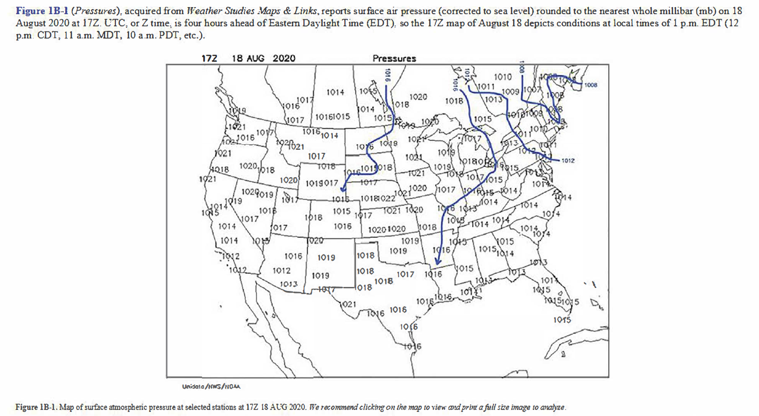 Solved Figure 1B-1 (Pressures), acquired from Weather | Chegg.com