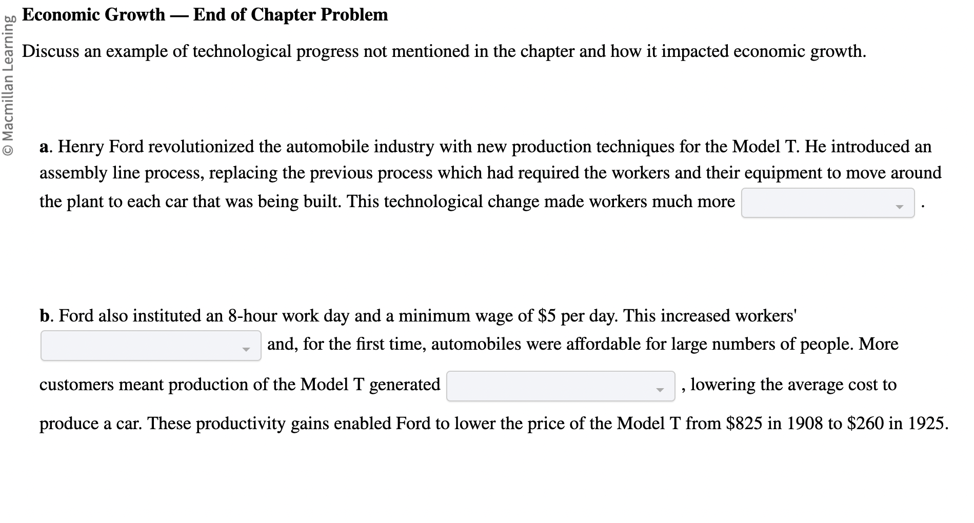 Solved Economic Growth — End of Chapter Problem Discuss an | Chegg.com
