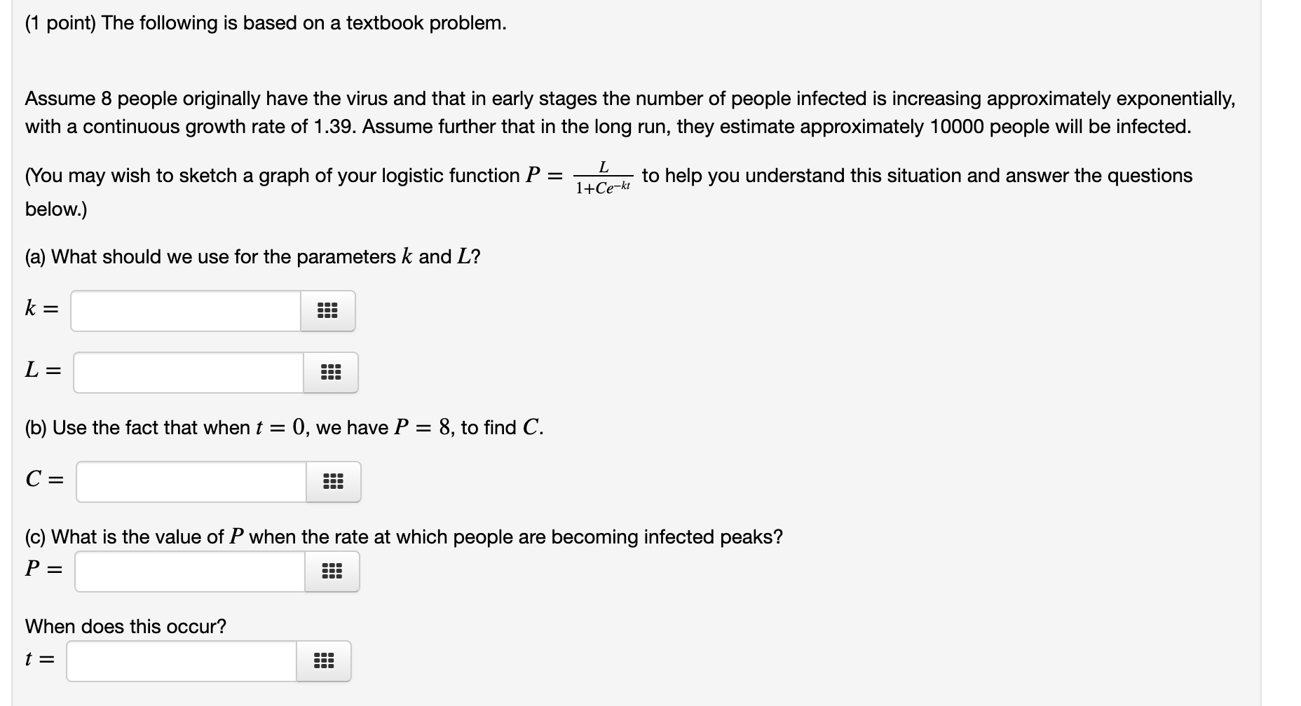 Solved (1 point) The following is based on a textbook | Chegg.com
