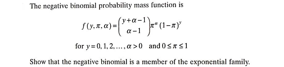 Solved The negative binomial probability mass function is | Chegg.com