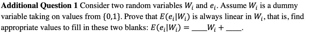 Solved Additional Question 1 Consider two random variables | Chegg.com