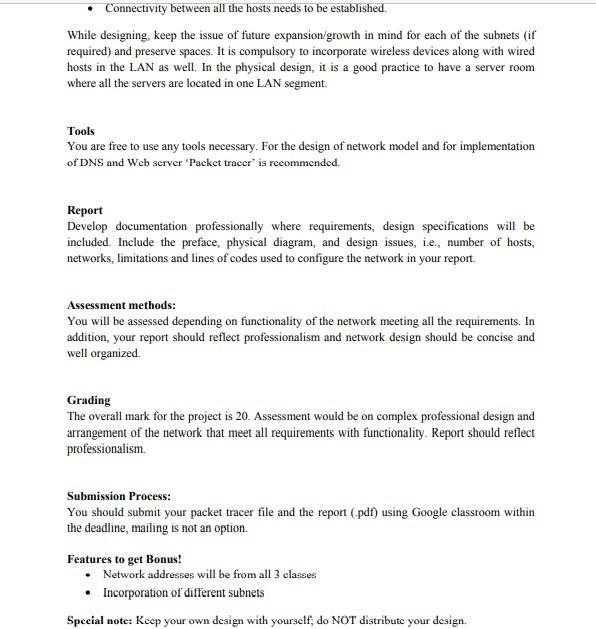 Solved Title: Design a full-fledged network for an | Chegg.com