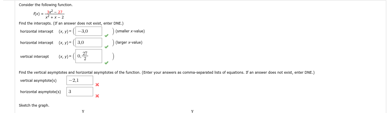 Solved Consider the following function. f(x) =X2-27 x² + x-2 | Chegg.com