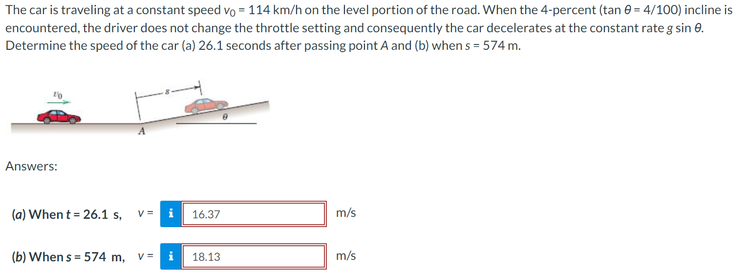 Solved The car is traveling at a constant speed v0=114 km/h | Chegg.com