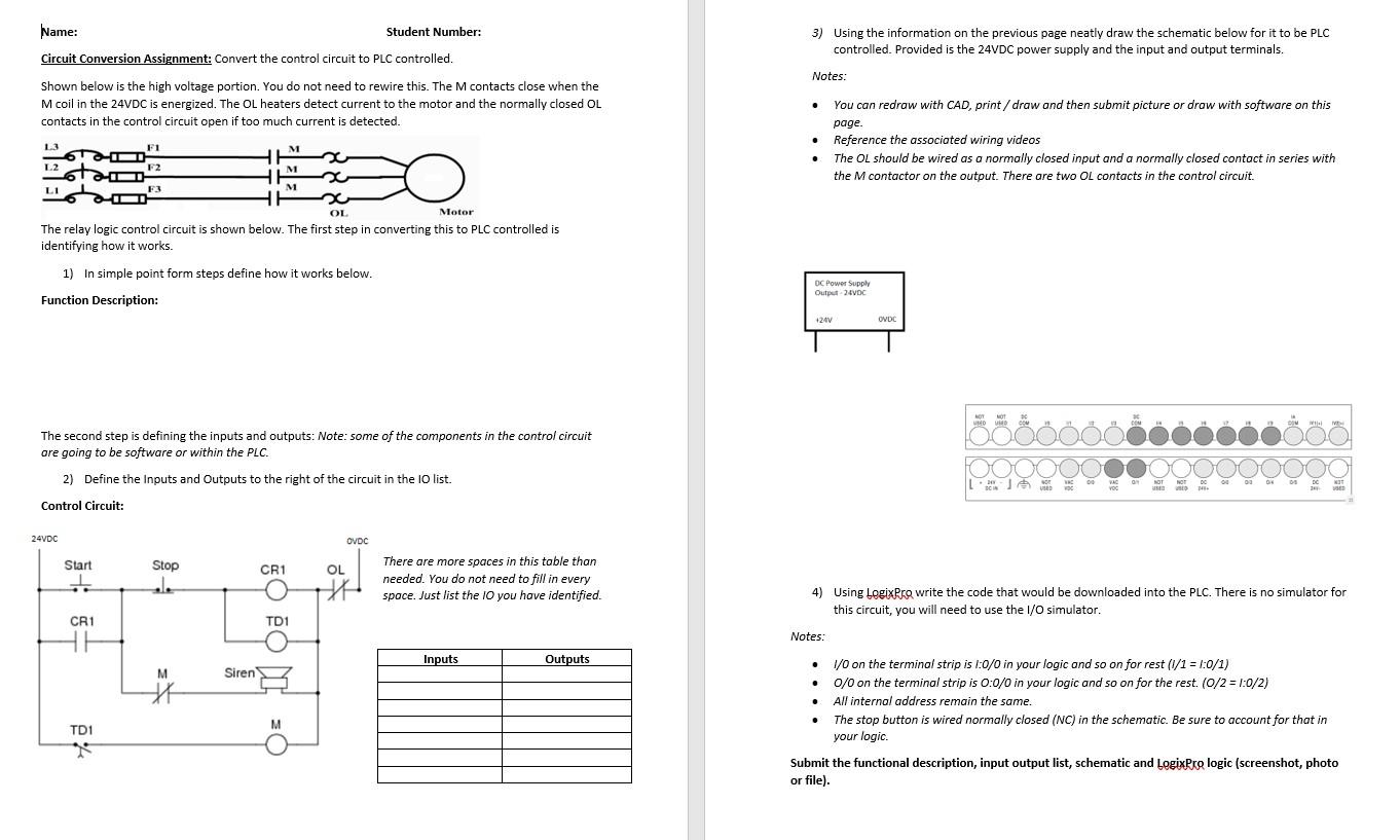 Solved Name: Student Number: 3) Using the information on the | Chegg.com