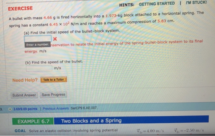 Solved HINTS: GETTING STARTED I'M STUCK EXERCISE A bullet | Chegg.com