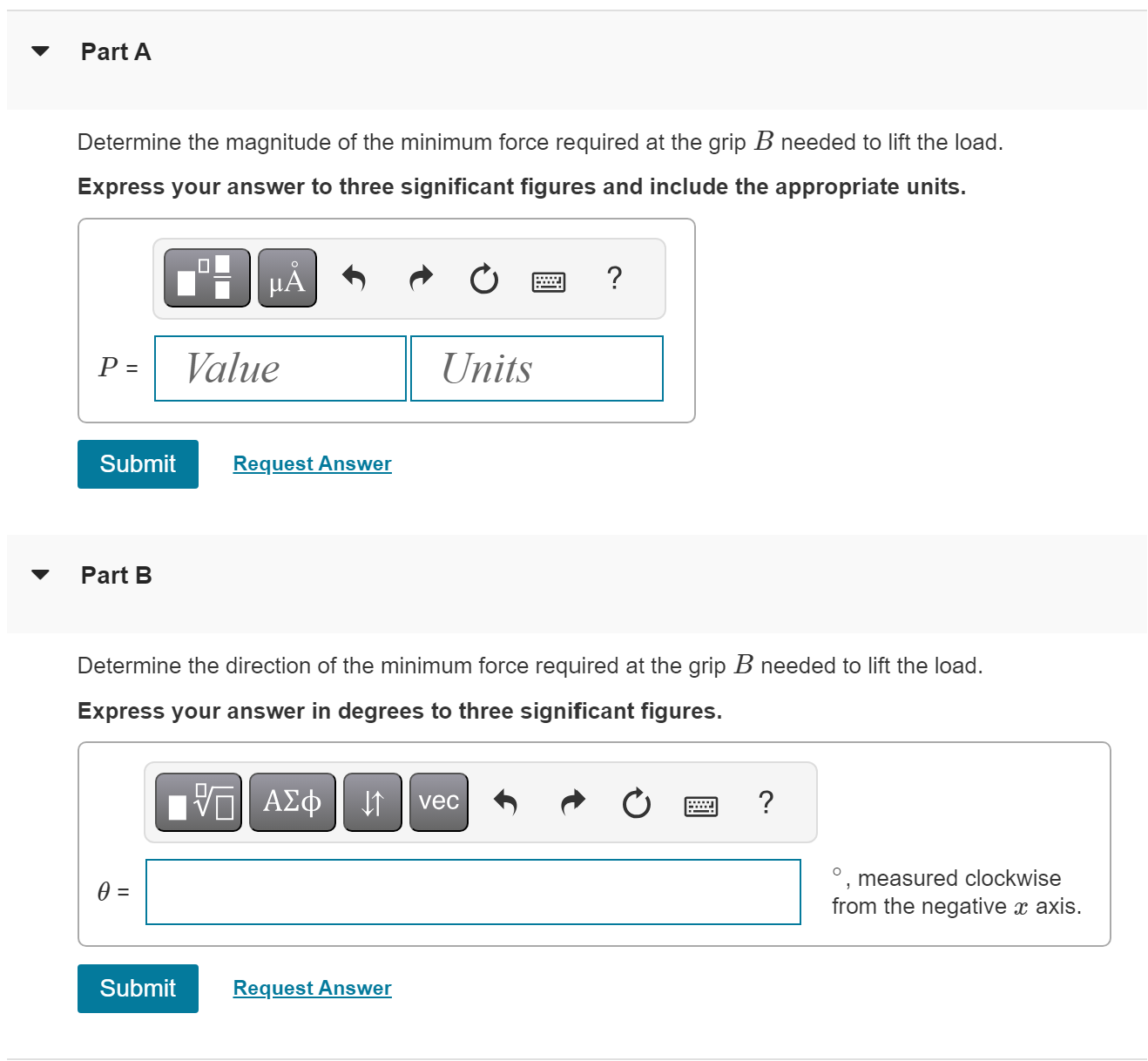 Solved Determine the magnitude of the minimum force required | Chegg.com