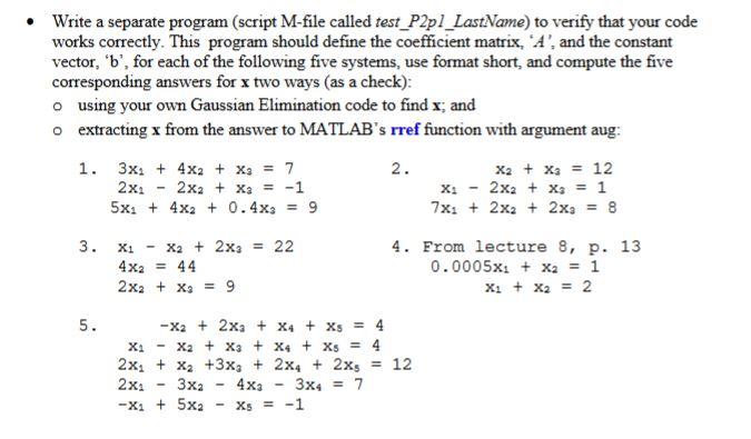 Write a separate program (script M-file called | Chegg.com