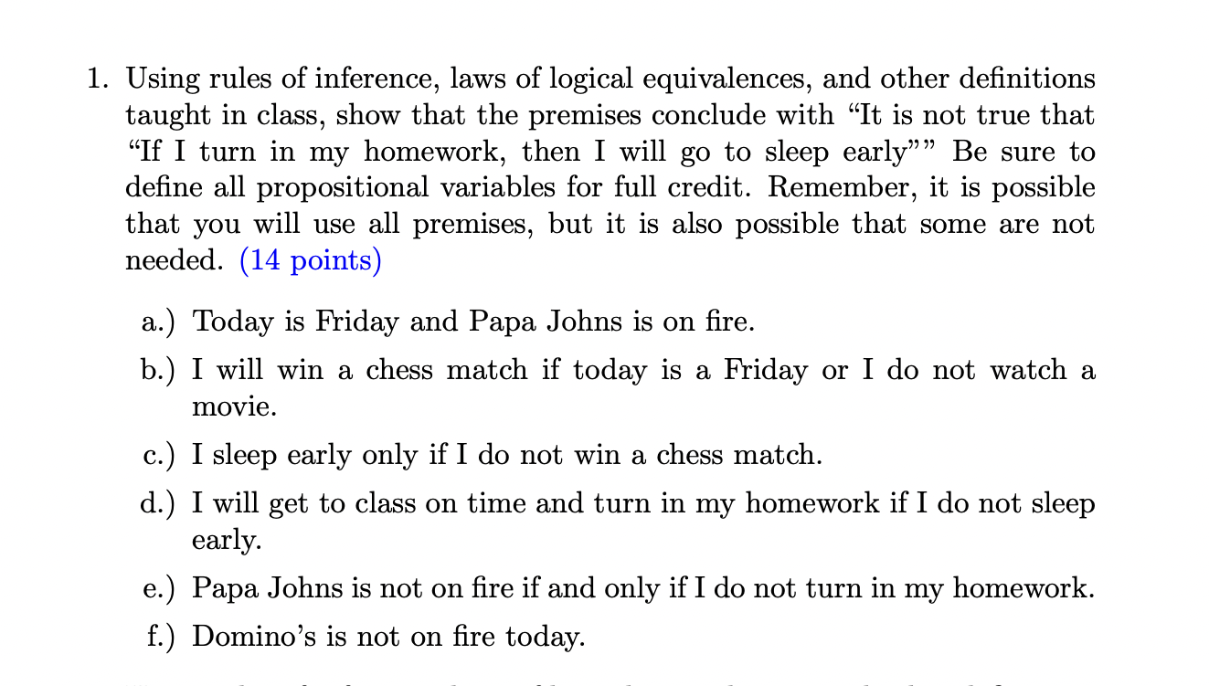 Solved 1. Using rules of inference, laws of logical | Chegg.com