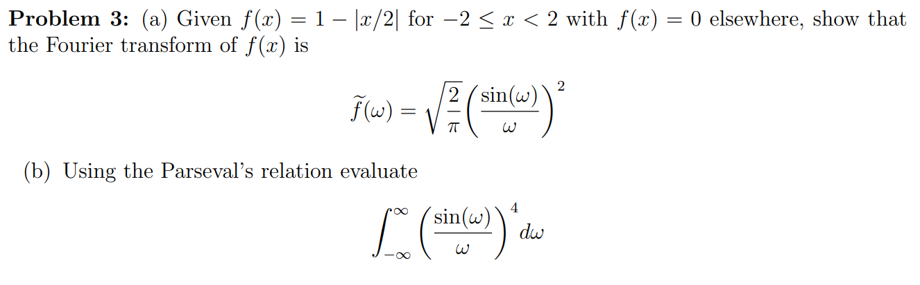 Solved Problem 3 A Given F X 1 12 2 For 2