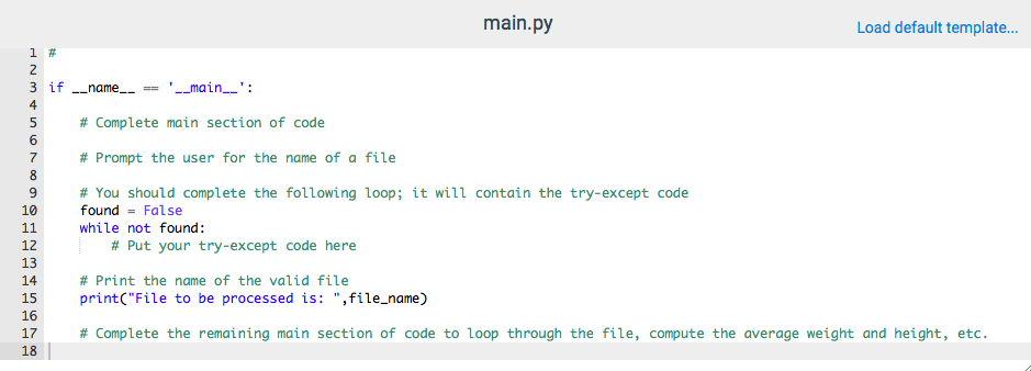 Solved main.py Load default template 3 if _name_ _Jmain 4 # | Chegg.com Solved main.py Load default template 3 if _name_ _Jmain 4 # | Chegg.com
