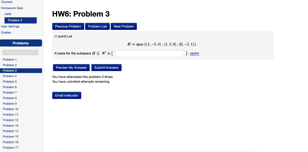 Solved Courses Homework Sets HW6 Problem 3 User Settings | Chegg.com