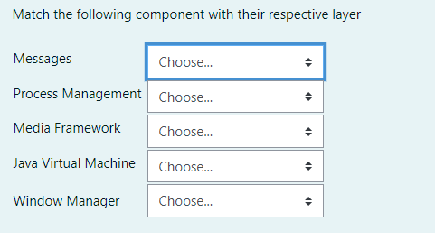 Match the following component with their respective | Chegg.com