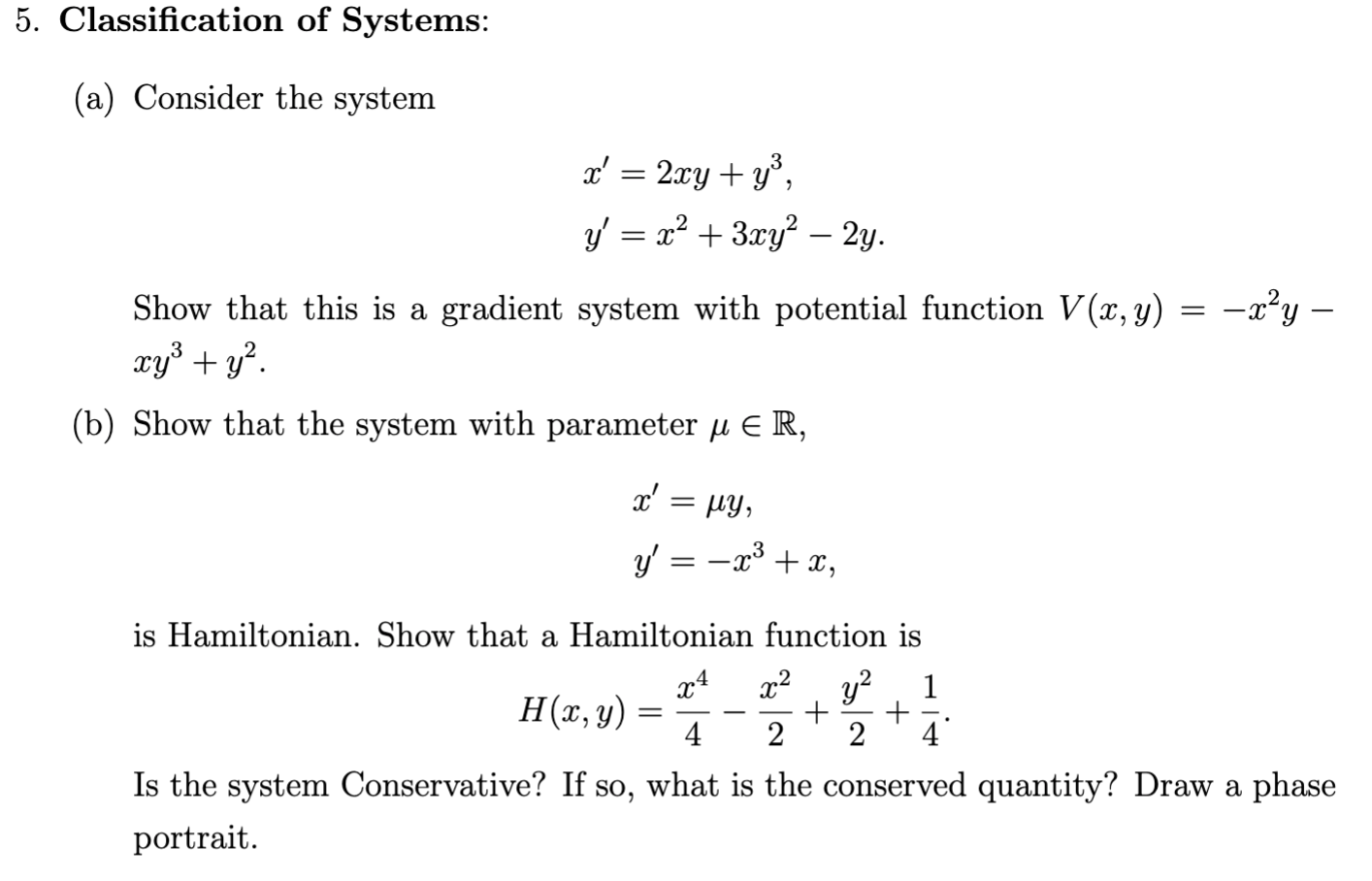 Solved 5. Classification of Systems: (a) Consider the system | Chegg.com