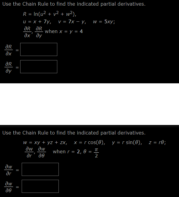 Solved Use the Chain Rule to find the indicated partial | Chegg.com
