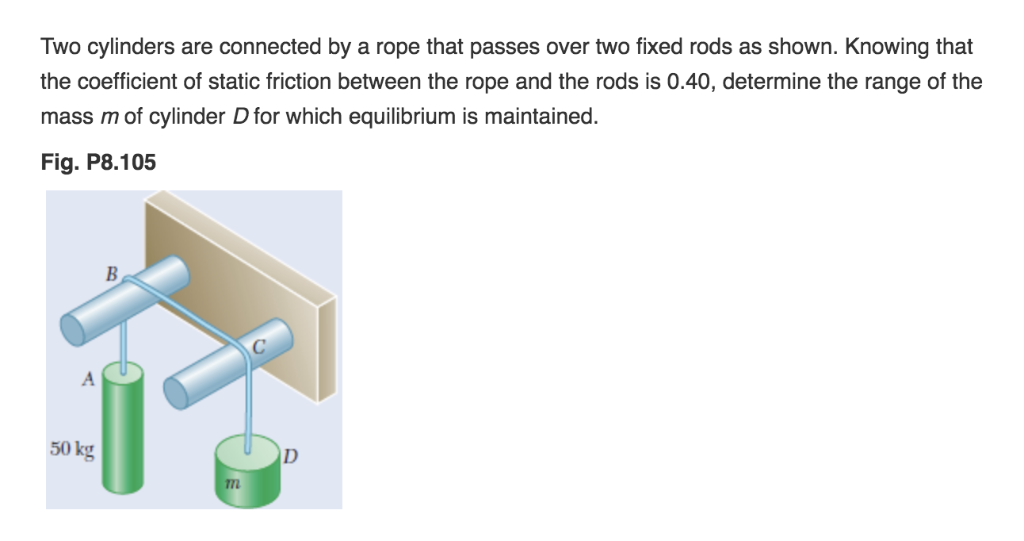 Solved Two cylinders are connected by a rope that passes | Chegg.com