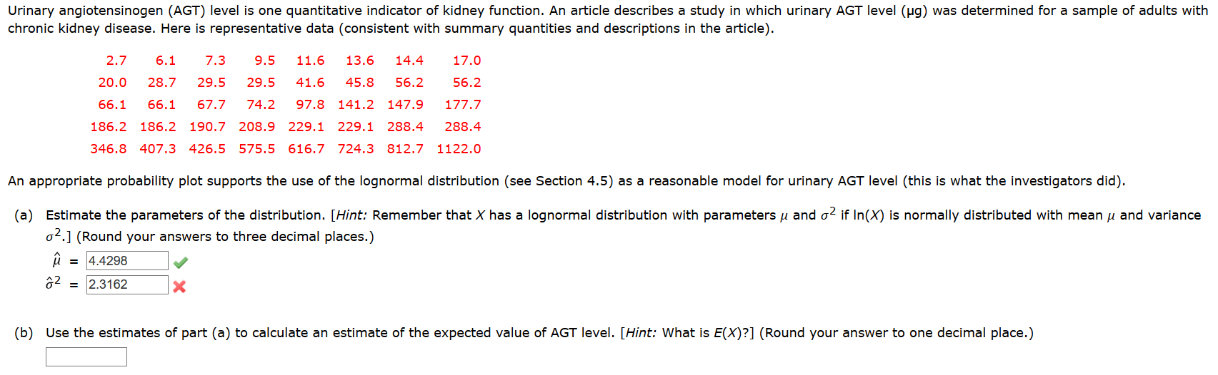 Solved Urinary angiotensinogen (AGT) level is one | Chegg.com
