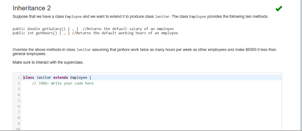 Solved Inheritance 2 Suppose that we have a class Employee | Chegg.com