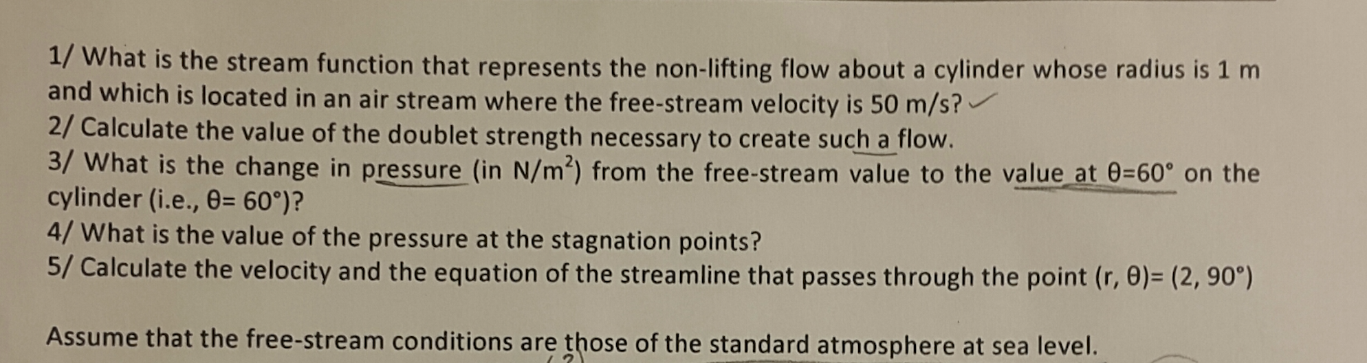 1/ What is the stream function that represents the | Chegg.com