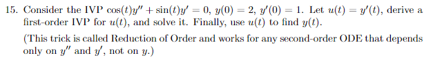 Solved 15. Consider the IVP | Chegg.com