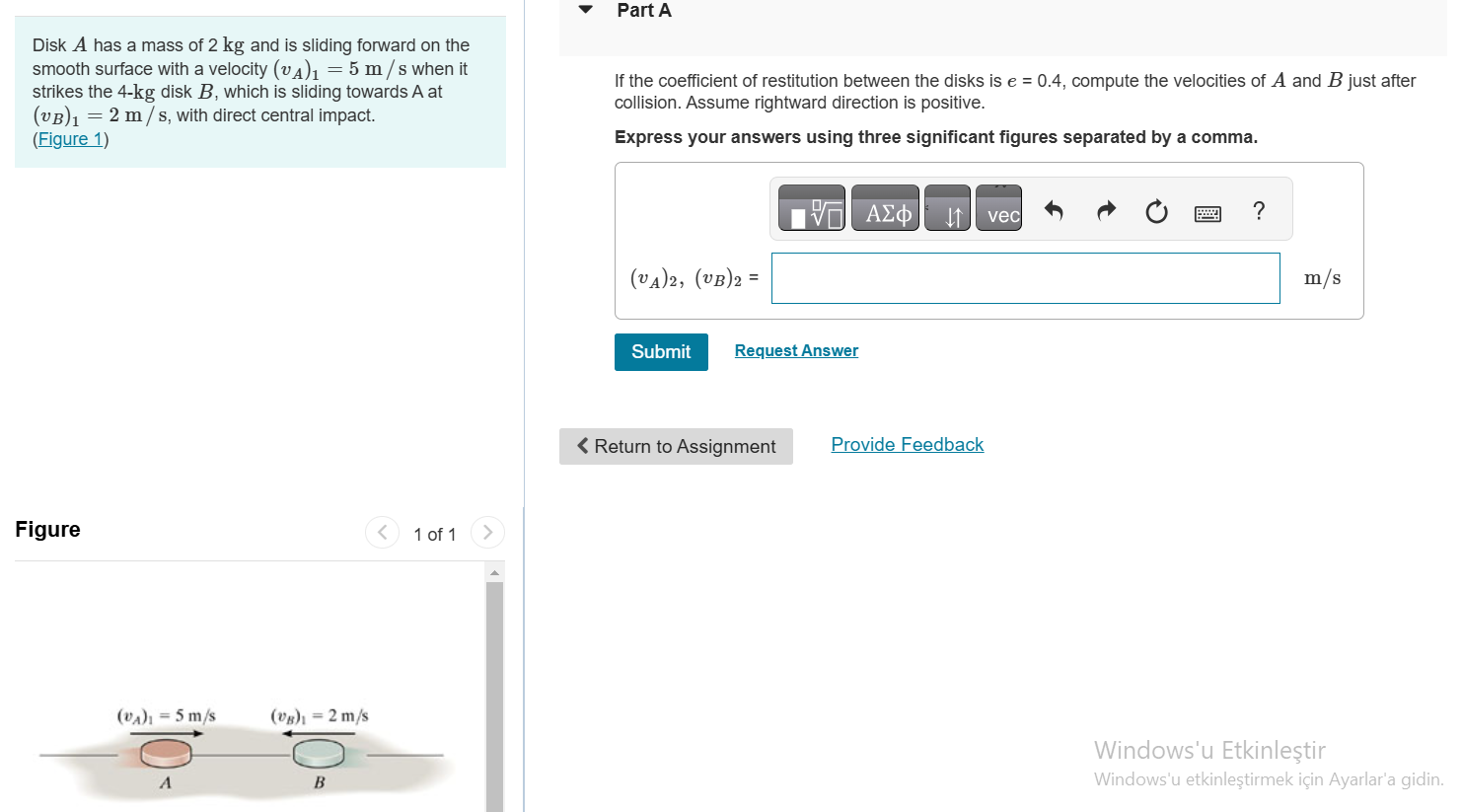 Solved Disk A has a mass of 2 kg ﻿and is ﻿sliding forward on | Chegg.com