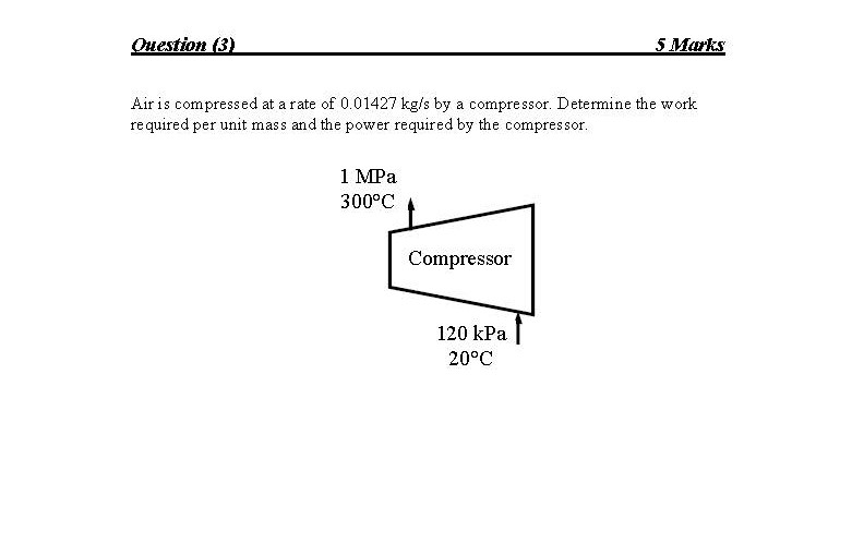 Solved Question 3) S Marks Air is compressed at a rate of | Chegg.com