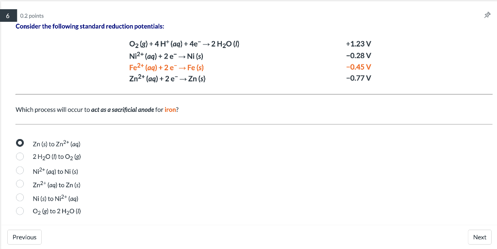 Solved Consider the following standard reduction potentials: | Chegg.com
