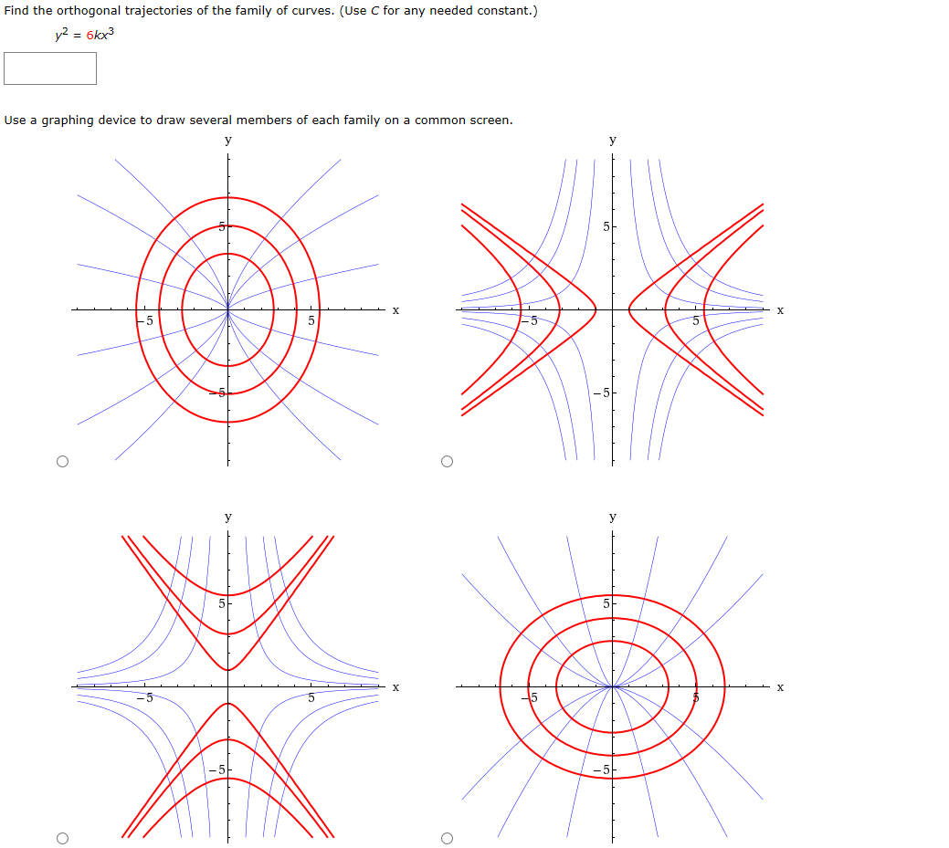 Solved Find the orthogonal trajectories of the family of | Chegg.com