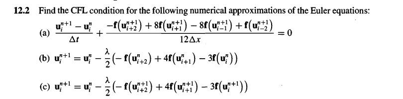 - (a) + Δι 12.2 Find the CFL condition for the | Chegg.com