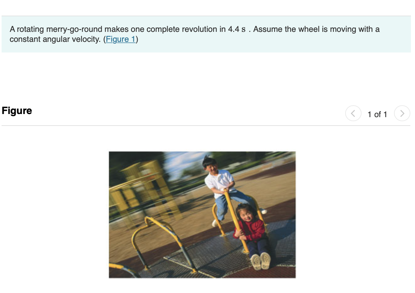 Solved A rotating merry-go-round makes one complete | Chegg.com