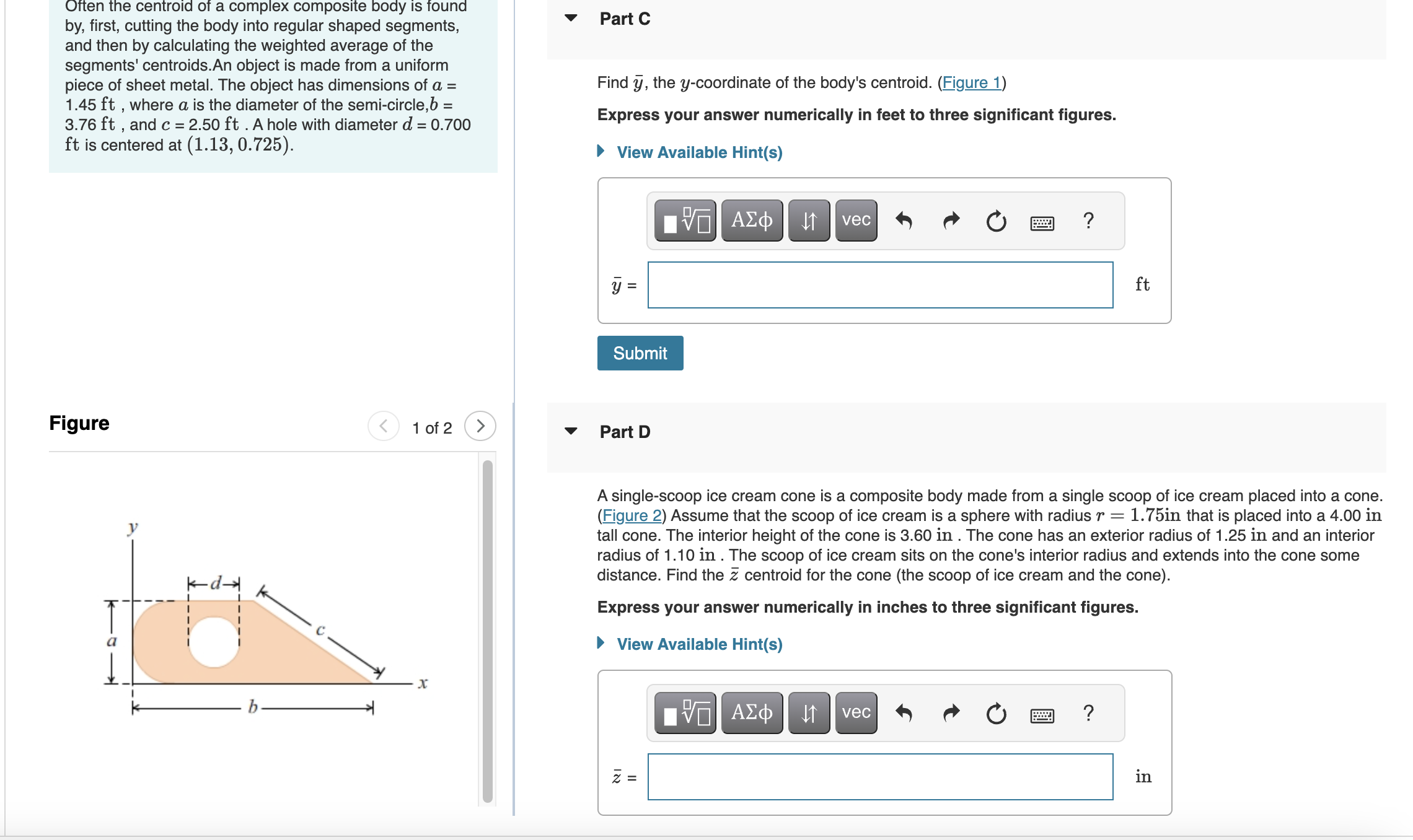 Solved Learning Goal: To be able to find the center of | Chegg.com