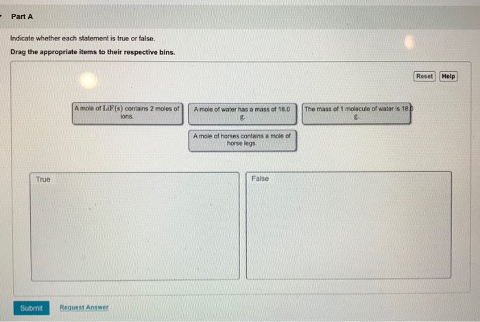 Solved Part A Indicate whether each statement is true or | Chegg.com